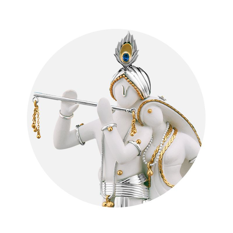 RADHA KRISHNA RASLILA (RESIN) - Radha Krishna - Divinity - Silver