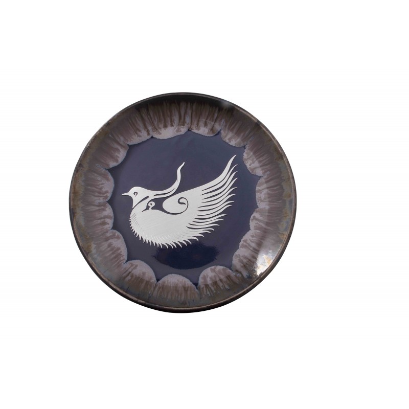 DECOR PLATE - WINGS OF FORTUNE (Blue Ceramic) (L)